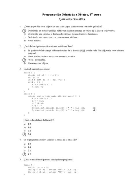 ejercicios resueltos en java pdf