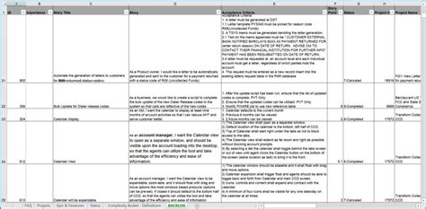 PRODUCT BACKLOG EXCEL TEMPLATE Agile Digest Academy