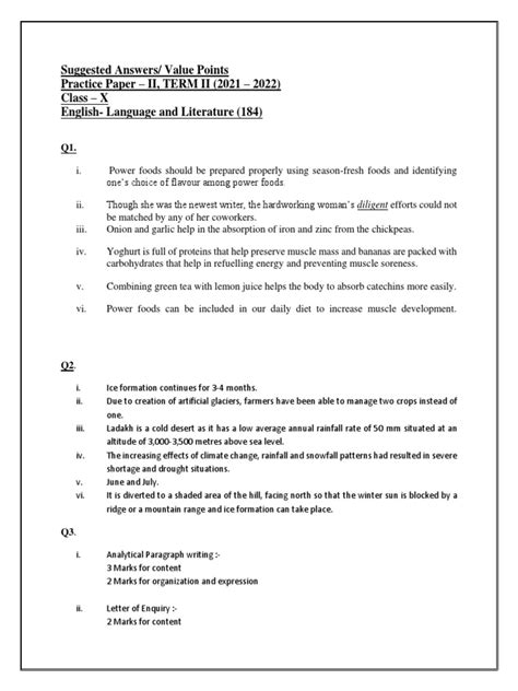 Class 10 English Solutions Vp2 Pdf