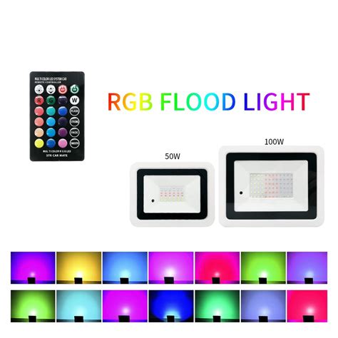 Led Rgb Flood Light 50w 100w Ip68 Outdoor Floodlight Spotlight