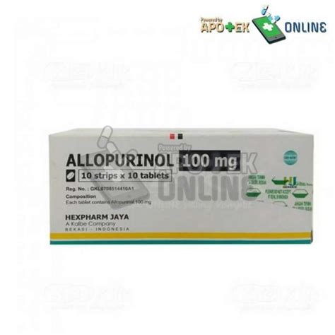 Jual Allopurinol 100 Mg 1 Strip 10 Tablet Allopurinol Penurun Asam Urat