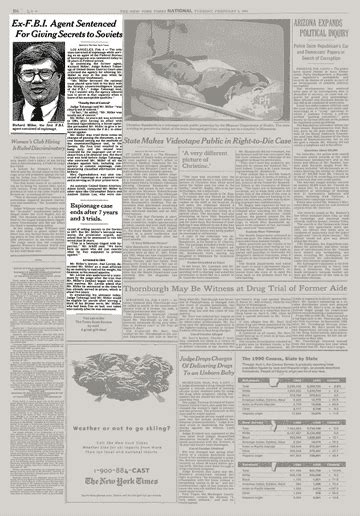 Ex-F.B.I. Agent Sentenced For Giving Secrets to Soviets - The New York Times