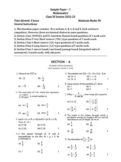 class 11 sample paper 03 pdf