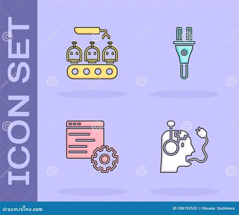 Set Robot Charging Battery Industrial Production Of Robots Computer Api Interface And Electric