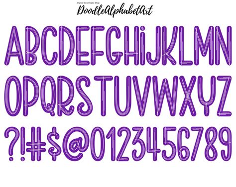 Hand Drawn Scribble Letters Png Bundle Nature Inspired Color Etsy