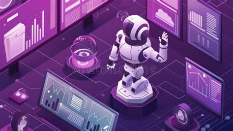 A Robot Is Analyzing Data On Dashboard Virtual Screens A Seo Workflow