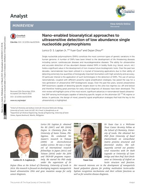 Pdf Nano Enabled Bioanalytical Approaches To Ultrasensitive Detection