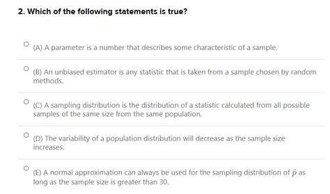 Solved O A Statistic A Because A And B Are Unbiased But A