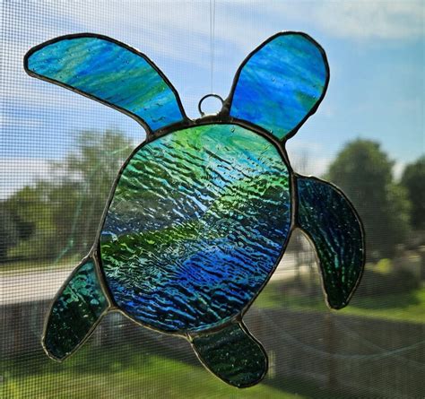 Stained Glass Sea Turtle Etsy