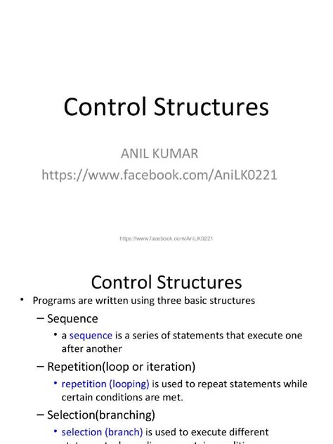 control structure c pdf