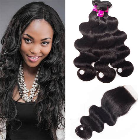 Peruvian Body Wave Hair With Lace Closure Bundles Evan Hair A Virgin Human Body Wave Hair