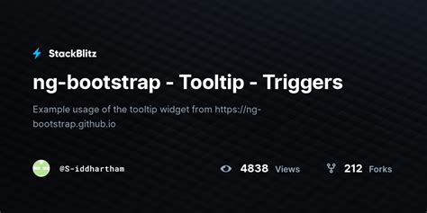 Ng Bootstrap Tooltip Triggers Stackblitz