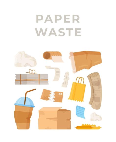 Conjunto De Imágenes Prediseñadas De Basura De Papel Vector De