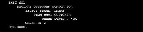 Db Exemplos Simples Declare Cursor Order By Cadcobol Br