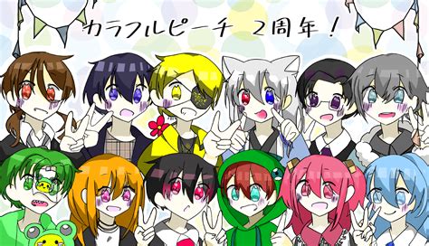 カラフルピーチ二周年線画借りました ibisPaint