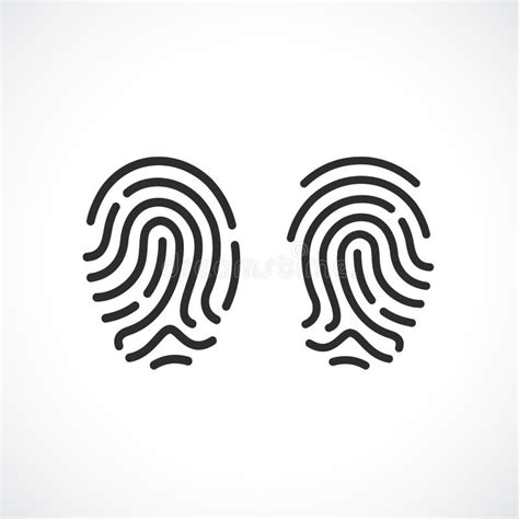 Fingerprint Line Icon Outline Vector Sign Linear Style Pictogram Isolated On White Stock