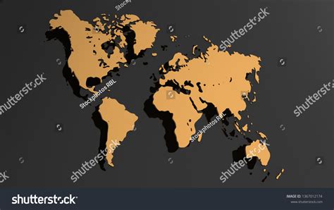 Global World Map 3d Flat Earth Stock Illustration 1367012174 Shutterstock
