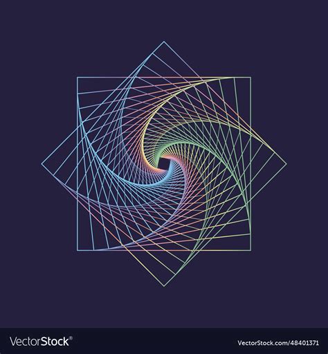 Octagon Polygon Spiral Volute Abstract Royalty Free Vector