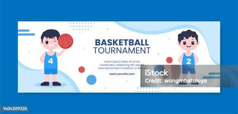 농구 스포츠 토너먼트 소셜 미디어 트위치 배너 템플릿 만화 배경 벡터 일러스트 레이 션 경기 스포츠에 대한 스톡 벡터 아트 및