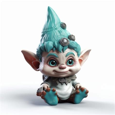 Premium Photo There Is A Small Troll Doll With A Blue Hair And Green
