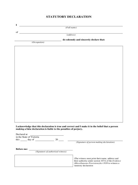 Free Statutory Declaration Template Printable Templates