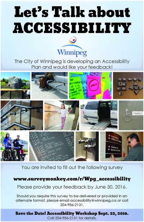 Feedback Wanted Complete Winnipegs Accessibility Survey Janice Lukes Councillor Waverley