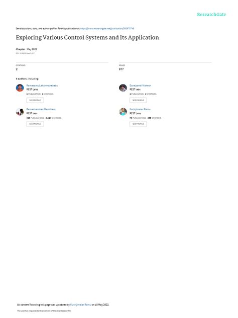 Exploring Various Control Systems And Its Application Pdf Control Theory Systems Theory
