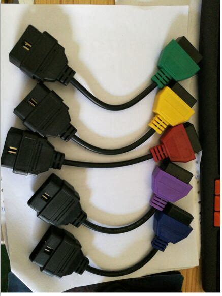ECU Scan Adaptors OBD Diagnostic Cable Five Colors OBD Diagnostic Cable And FIAT ECU Scan Adaptors