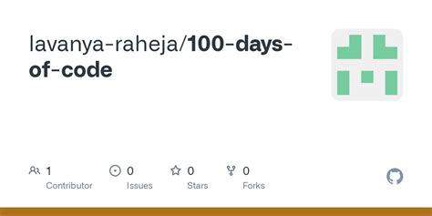 Github Lavanya Raheja100 Days Of Code