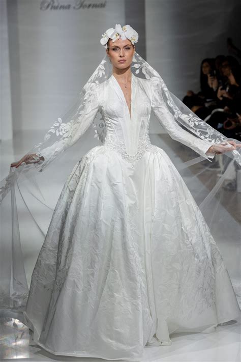 Timeless Long Sleeve Jacquard Ball Gown Kleinfeld Bridal