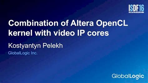 PDF Combination Of Altera OpenCL Kernel With Video IP Cores Altera Video Design
