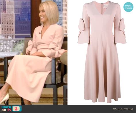 Wornontv Kellys Pink Dress With Bow Sleeves On Live With Kelly