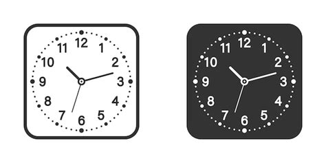 Icono de cara de reloj cuadrado ilustración vectorial Vector Premium