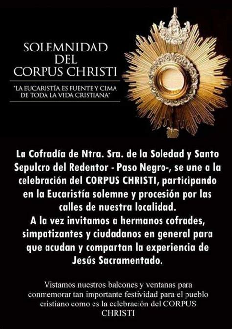 SOLEMNIDAD DEL CORPUS CHRISTI PASO NEGRO