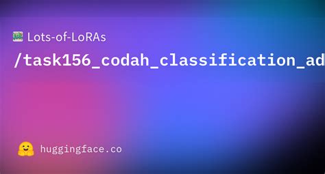 Lots Of Loras Task156 Codah Classification Adversarial · Datasets At Hugging Face