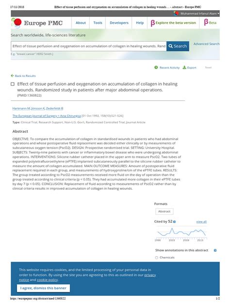 Effect Of Tissue Perfusion And Oxygenation On Accumulation Of Collagen