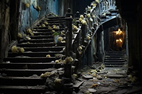 Old Stairway Abandoned Building With Pee Image Premium Ai Generated Image
