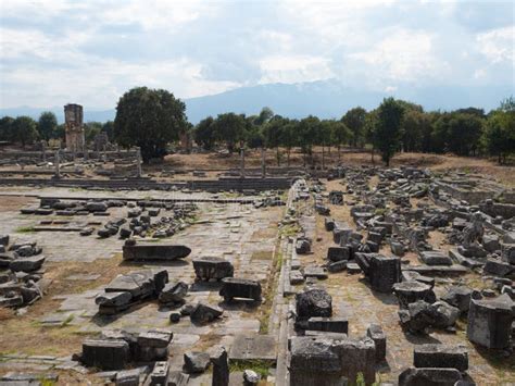 Ruinen An Der Arch Ologischen Fundst Tte Von Philippi Griechenland