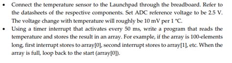 Solved Connect The Temperature Sensor To The Launchpad Chegg