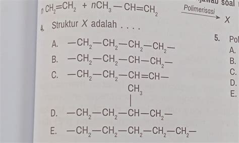 n CH2=CH2 + n CH3-CH=CH2 ----Polimerisasi--- | StudyX