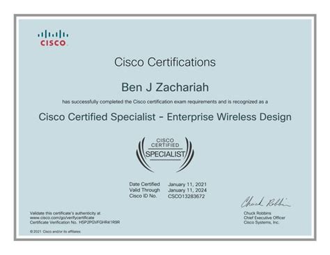Cisco Certified Specialist Enterprise Wireless Design Certificate Pdf
