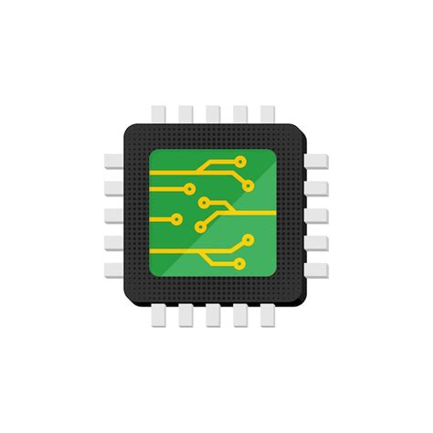 Premium Vector Computer Processor Microchip Flat Illustration Vector Isolate