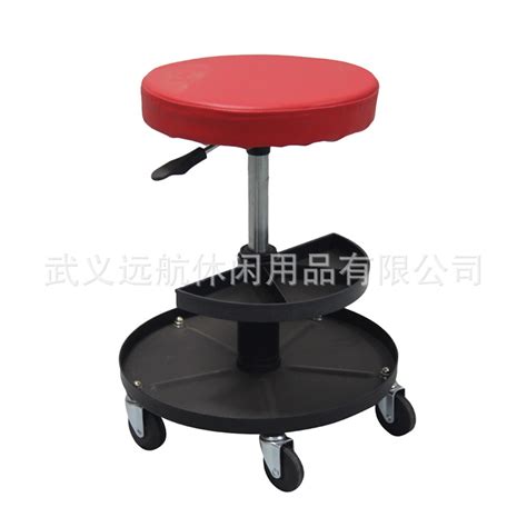 厂家直供黑色pu皮革多规格防静电金属工作修车工具圆凳汽修工具 阿里巴巴