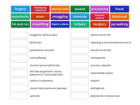 B2 Lesson 20 Ctime And Punishment Types Of Crimes Match Up