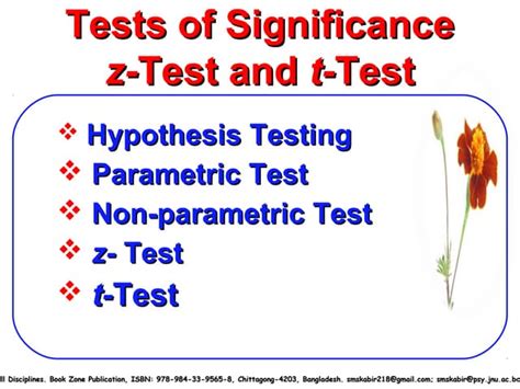 Tests Of Significance Z And T Test Ppt
