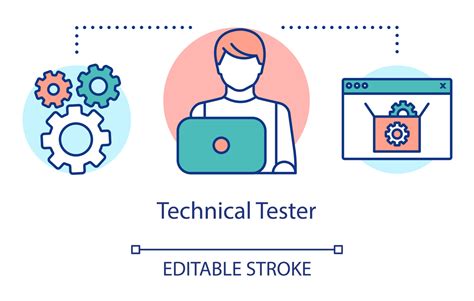 Technical Tester Concept Icon It Employee Idea Thin Line Illustration