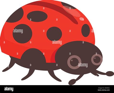 Friendly Ladybug Is Crawling On A White Background Stock Vector Image