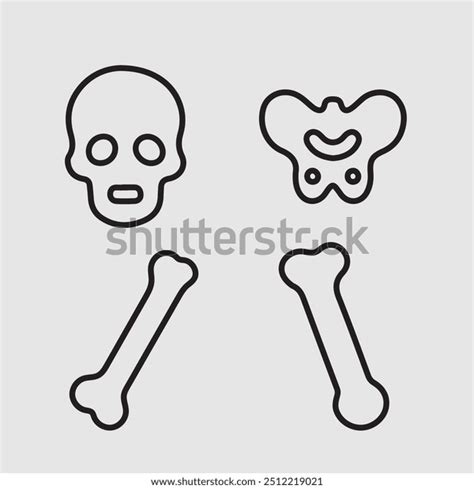 Skeleton Bones Coloring Page Sleleton Vector Stock Vector Royalty Free