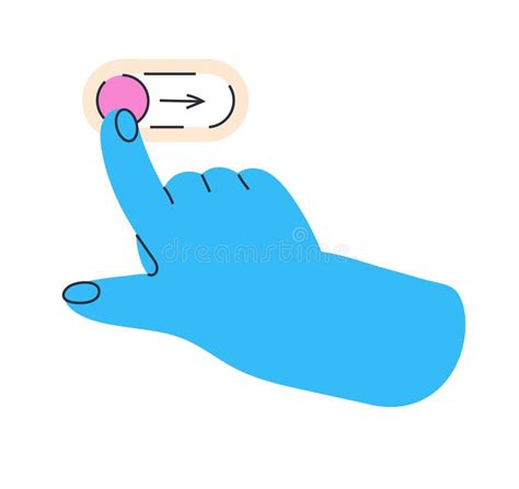 Colorful Handspress On Button Different Gestures Sign Vector Human