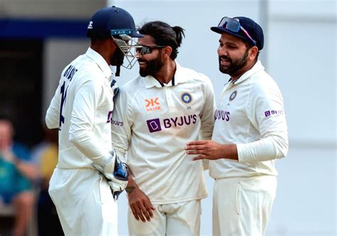 Indore India S Captain Rohit Sharma And Ravindra Jadeja Celebrate Dismissal Of Australia S
